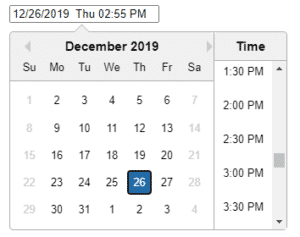 React Datepicker and Timepicker Component with Validation using react-datepicker Example Application